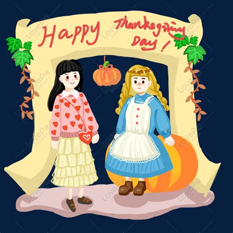 추수 감사절 만화 손으로 그린 꿀을 그려 Png 일러스트 무료 다운로드 Lovepik