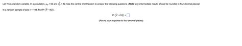 Solved Let Y Be A Random Variable In A Population Hy Chegg