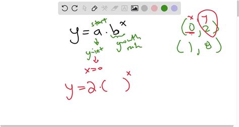 solved find the formula for an exponential equation that passes