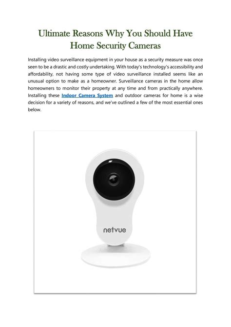 Ultimate Reasons Why You Should Have Home Security Cameras By Netvue