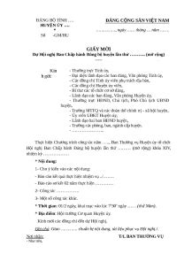 Giấy mời họp ban chấp hành đảng bộ