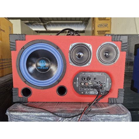 ตู้ลำโพง Bluetooth ดอก 6 5 นิ้ว กลาง 3 นิ้ว แหลม 2 นิ้ว หุ้มหนัง Pvc สีแดง ใช้โฟม 220 V และ12v