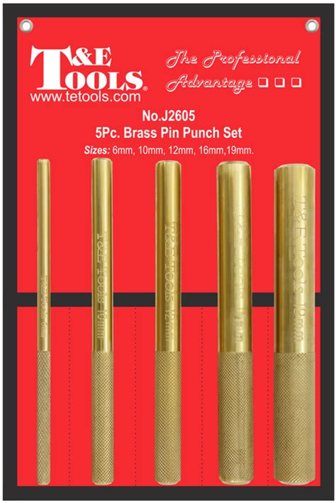 Tande Tools 5pc Brass Drift Punch Set J2605 Robsons Tool King Store