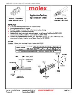 Crimp Presses And Crimp Hand Tools Part 638270800 Molex