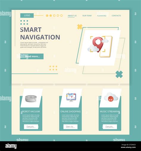 Smart Navigation Flat Landing Page Website Template Robot Vacuum