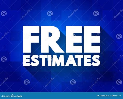 Free Estimates Text Quote Concept Background Stock Illustration