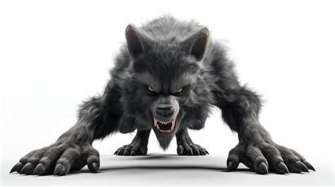 Premium Photo A 3d Rendering Of A Werewolf The Werewolf Is Crouched