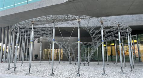 Demonstrator In The Construction Stage Of The Completed Gridshell Made Download Scientific