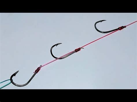 How To Tie Three Fishing Hooks On One Line YouTube