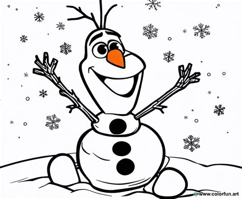 Coloriage Dolaf Dans La Reine Des Neiges à Télécharger Ou à Imprimer