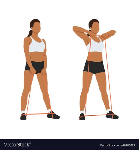 Woman Doing Upright Row Home Workout Exercise Vector Image