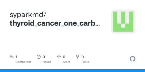 GitHub Syparkmd Thyroid Cancer One Carbon