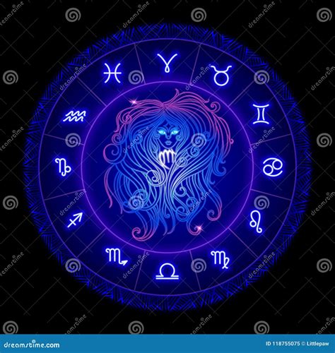 Signe De Zodiaque De Vierge Symbole Dhoroscope Illustration De Vecteur Illustration De