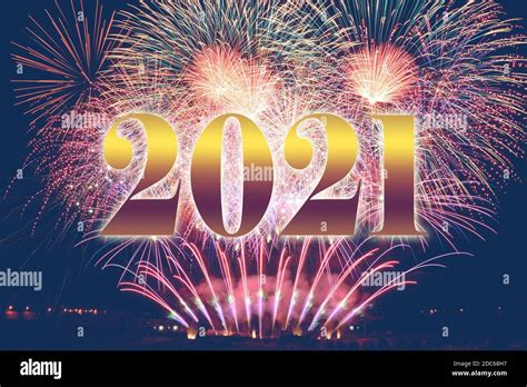 Nouvelle Année Avec Feux Dartifice 2021 Bonne Nouvelle Année 2021