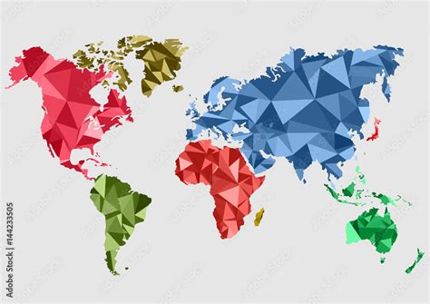 Maps Of The Earth World Map Low Poly Vector Illustration Stock Vector