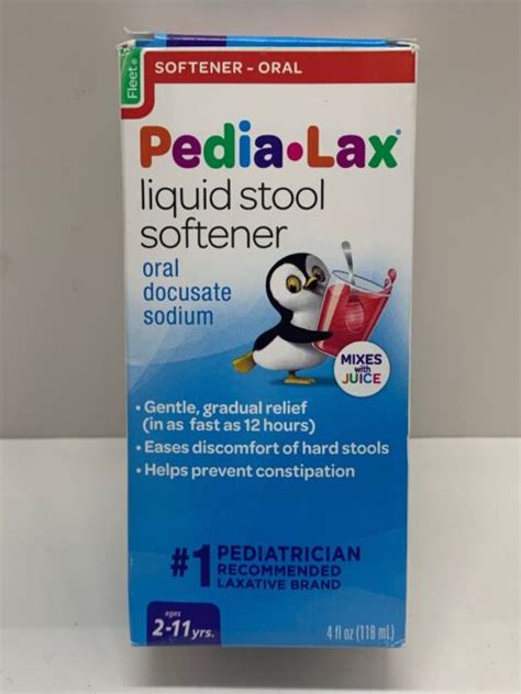 Fleet Pedia Lax Liquid Stool Softener Fruit Punch Flavor 4 Oz Exp 8