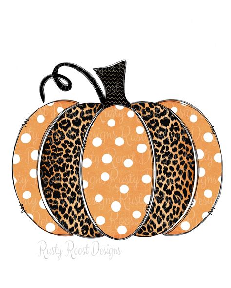 Leopard Pumpkin Pngfall Sublimation Designs Downloadsdigital Download
