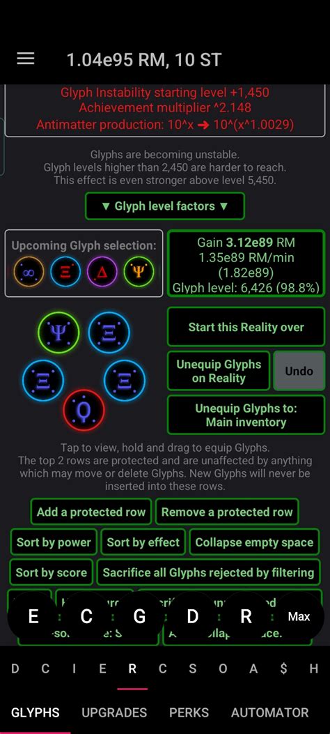 Glyph Tab Ui · Issue 418 · Antimatter Dimensionsmobile Issues · Github