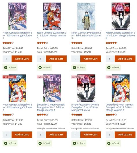 All Neon Genesis Evangelion 3 In 1 Volumes Are Currently In Stock On