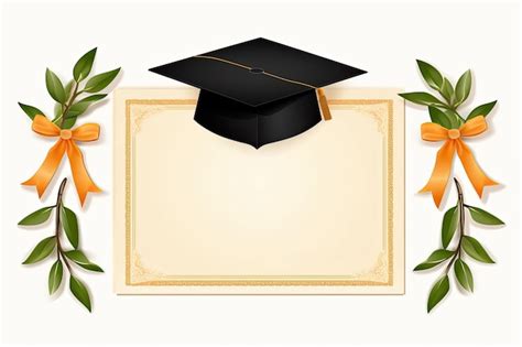 Premium Photo Graduation Cap Frame Frame Decorated With Graduation Cap And Diploma