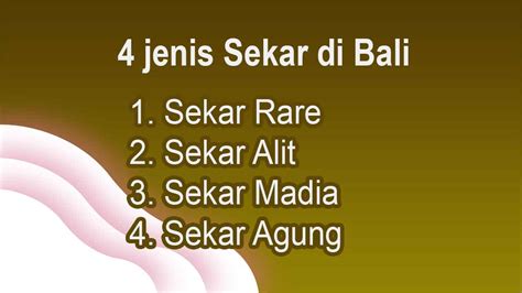 4 Jenis Sekar Di Bali Lengkap Dengan Jenis Dan Contohnya Kawruh Basa