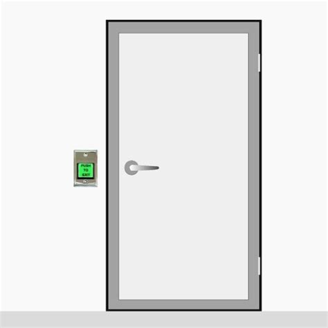 Green Square Push To Exit Button With Led Light And