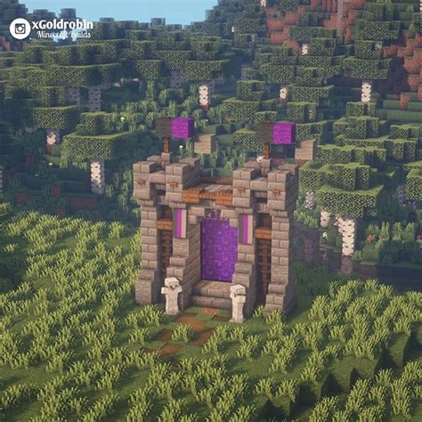 Goldrobin Minecraft Builder в Instagram Medieval Nether Portal 🌍