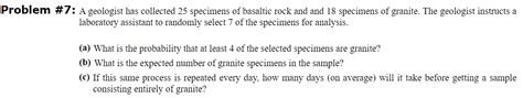 Solved A Geologist Has Collected 25 Specimens Of Basaltic