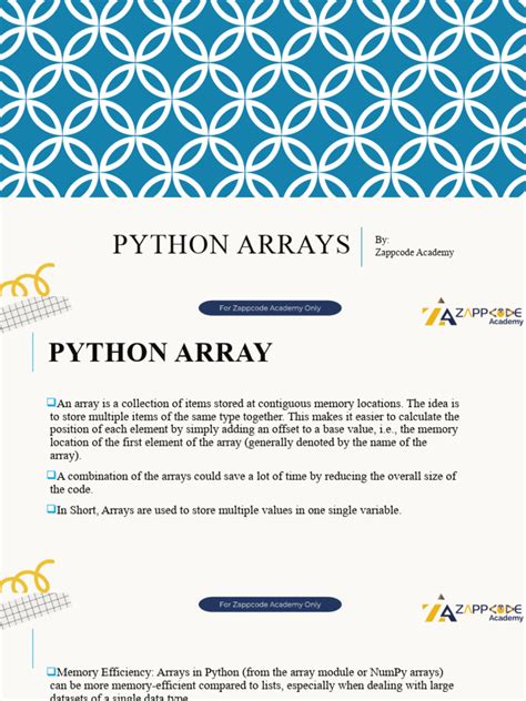 Python Arrays Class Pdf Computer Science Computer Data