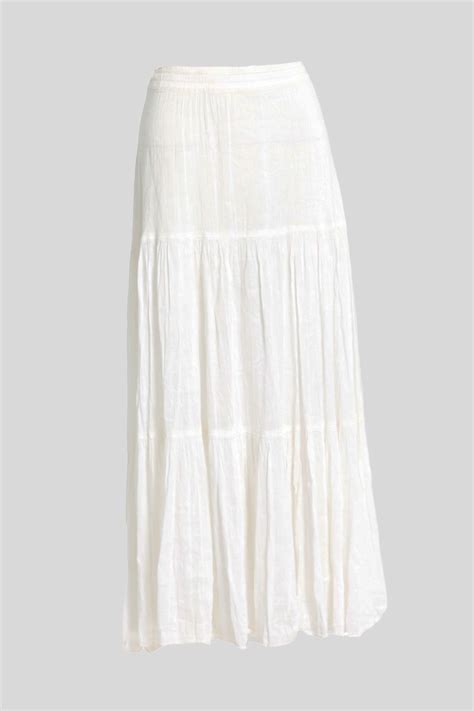 Buy White Tiered Maxi Skirt Scanlan Theodore Glamcorner