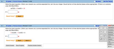 Solved Solve The Given Equation Enter Your Answers As A Chegg
