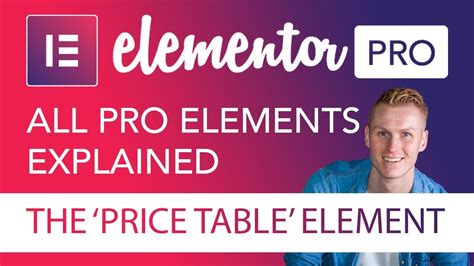 Price Table Element Tutorial Elementor Pro Youtube