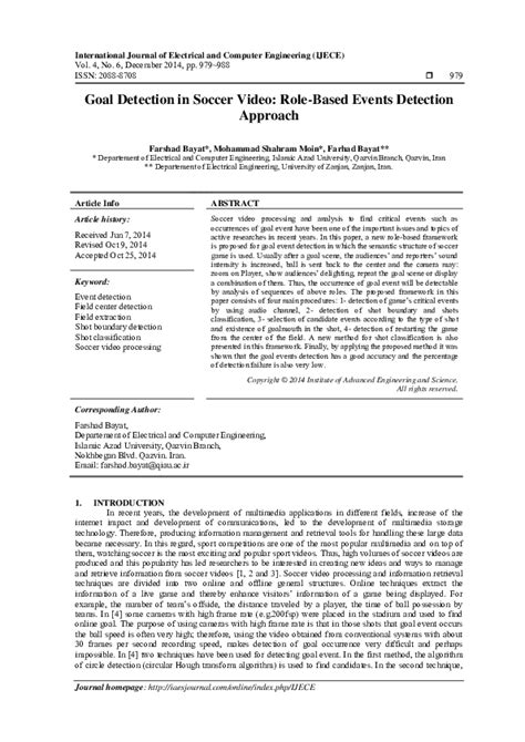 Pdf Goal Detection In Soccer Video Role Based Events Detection Approach