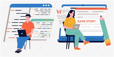 Gambar Orang Pengkodean Pemrograman Pengembangan Game Naskah Perancang Konsep Png Dan Vektor