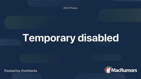 temporary disabled macrumors forums