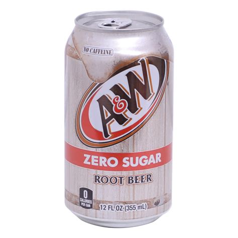 Aandw Zero Sugar Root Beer Soda Can 355ml