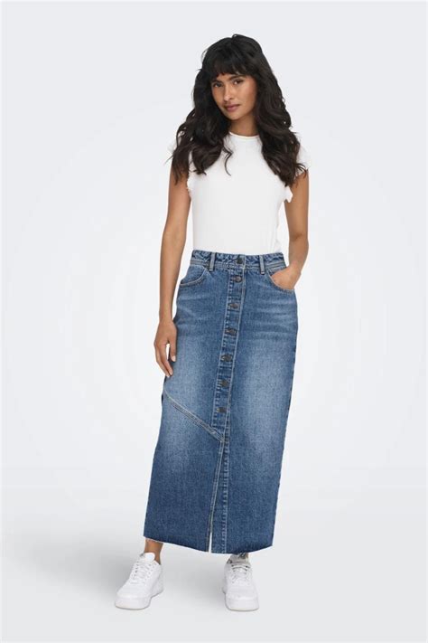 Only Sheen Skirt Denim Long Hyper Shops