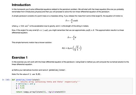 In This Homework You Ll Solve Differential Equations Chegg