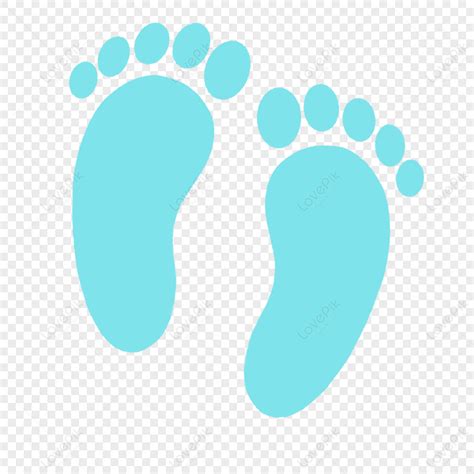 블루 귀여운 일러스트 아기 발자국 클립 아트 아름다운 하늘색 Png 일러스트 무료 다운로드 Lovepik