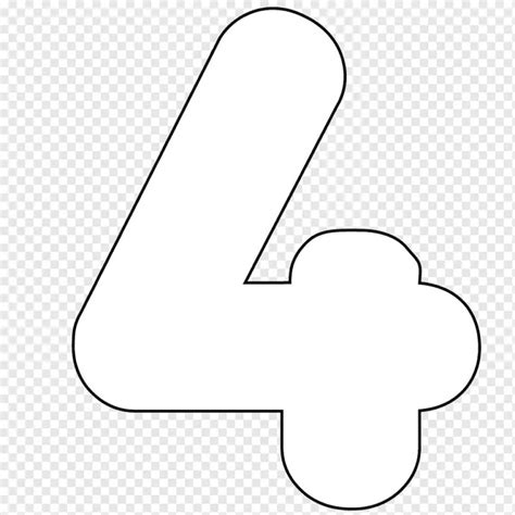 Шаблон цифры 4 распечатать