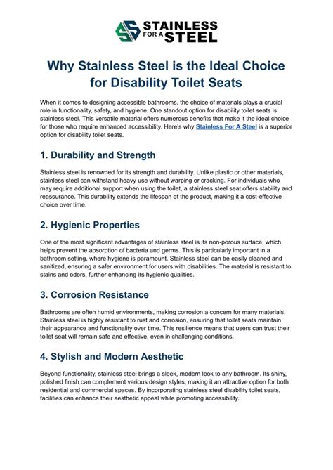 Ppt Why Stainless Steel Is The Ideal Choice For Disability Toilet