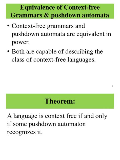 Equivalence Of Context Free Grammars And Pushdown Automata Pdf Syntax