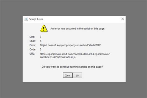how to fix quickbooks script error on windows