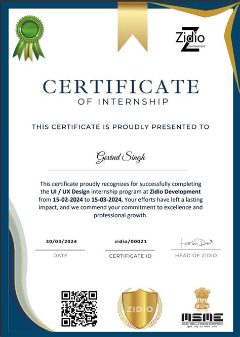 Govind Singh On Linkedin Internshipcomplete Zidiodevelopment