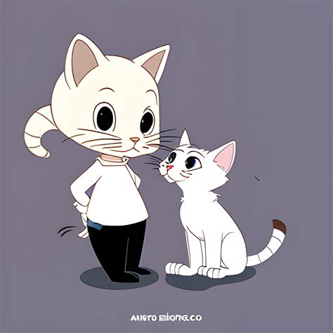 Gato Y Su Cachorro Estilo De Dibujos Animados De Disney Fondo