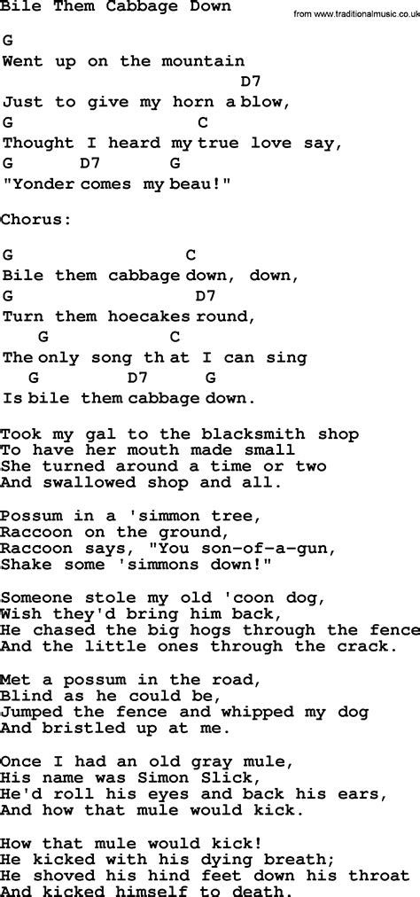 Top 1000 Folk And Old Time Songs Collection Bile Them Cabbage Down