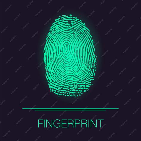 Premium Vector Fingerprint Outline Shine Silhouette