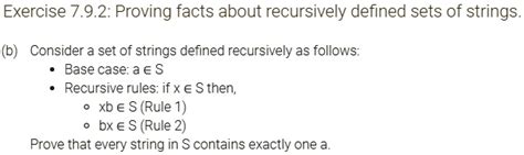 Solved Exercise 792 Proving Facts About Recursively Defined Sets Of