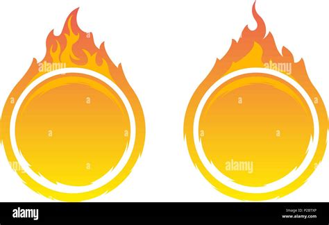 Round Fire Frames Stock Vector Image And Art Alamy