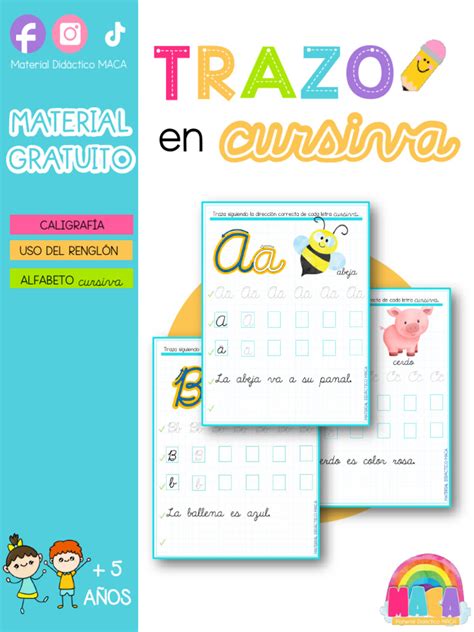 Trazo Cursiva Material Didáctico Maca 2023 Material Gratuito Pdf